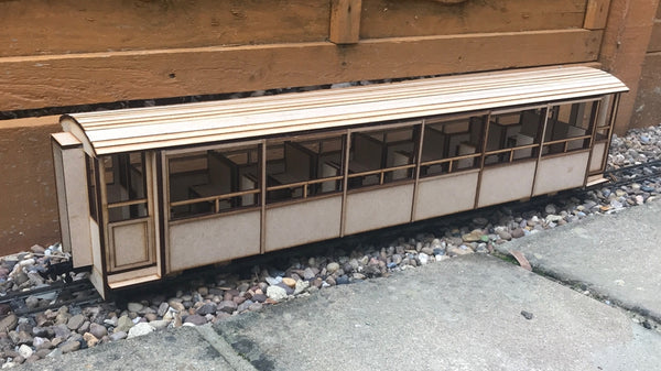 16mm Scale Welsh Highland Railway Semi-Open Coach No.2020 – Bowaters Models